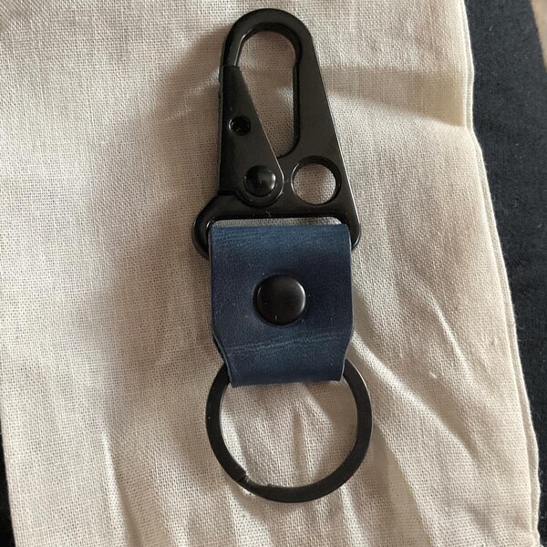 Leather Clip Keychain, Handmade Leather Keychain, EDC Keychain, Premium ...