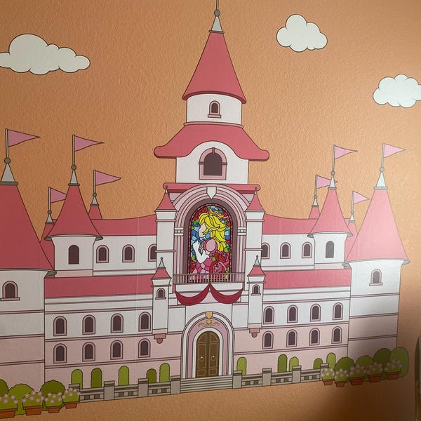 Princess Castle Wall Decal Princess Peach Wall Sticker Peach Castle ...