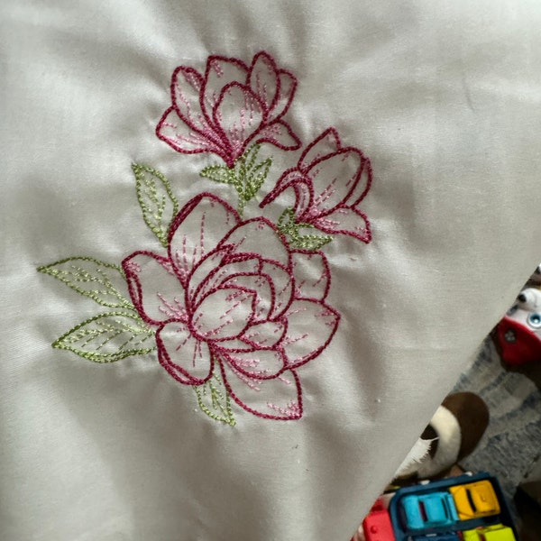 Magnolia Embroidery Design, 5 Sizes, Flower Machine Embroidery Designs ...