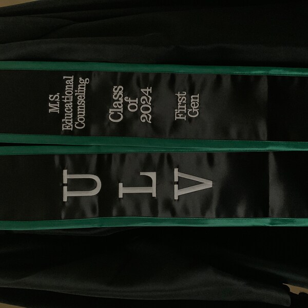 A Custom Grad Sash Grad Stole Custom Grad Sash Embroidered Satin Stoles ...