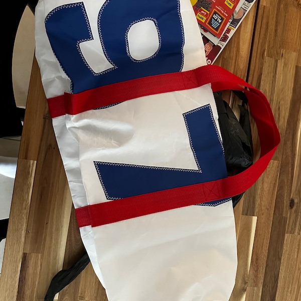 Monogram Tote Bag Upcycled Sail Personalized Shoulder Gift Recycled ...