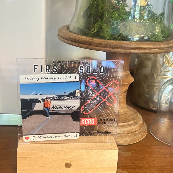 First Solo Flight Plaque | Unique Gift for Student Pilots & Women ...