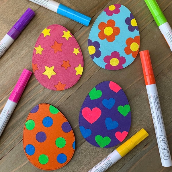 Easter Eggs Clip Art - Digital Stamps - PNG and JPG - Create Coloring ...