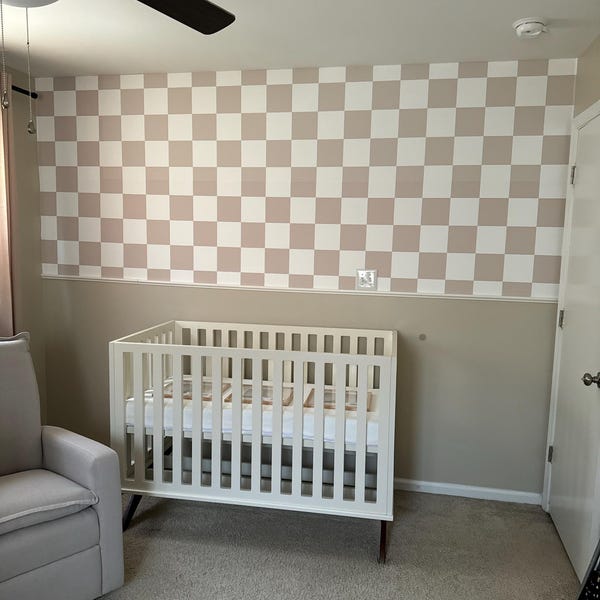 Checkered Luxury Minimalist Decoration Wallpaper, Sage Green, Neutral ...