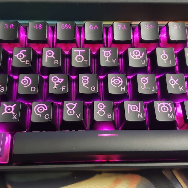 Complete Pokemon Unown Backlit Keycap Set | Full 104 / 105 Key OEM ...