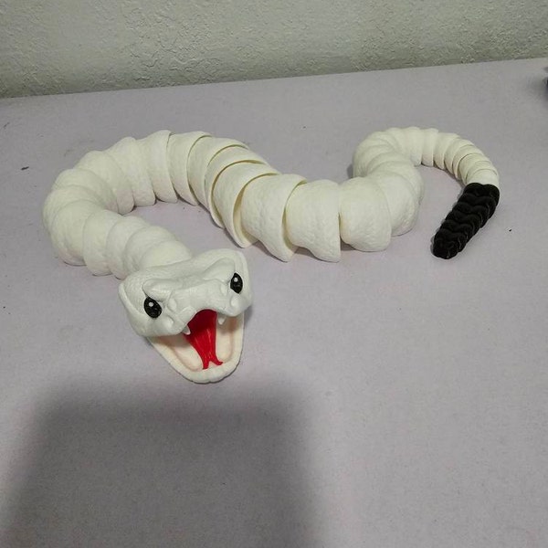 Rattlesnake Articulated 3D Printed Flexi Fidget Rattle Snake Sensory ...