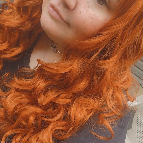 Ginger Red Wig Curly Golden Ginger Beach Waves Wig 13" X 6" Large Lace ...