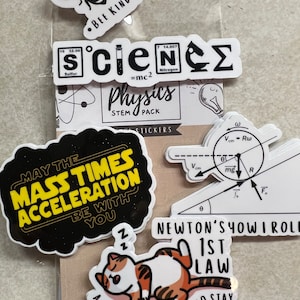 Physics Pun Stickers Science, Physics, Math, Chemistry Water Bottles ...