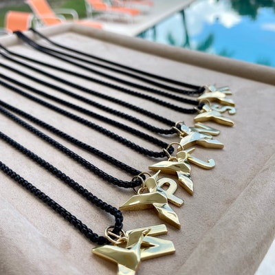 24k Gold Filled Simple Paper Origami Hummingbird Pendant, Minimalistic ...