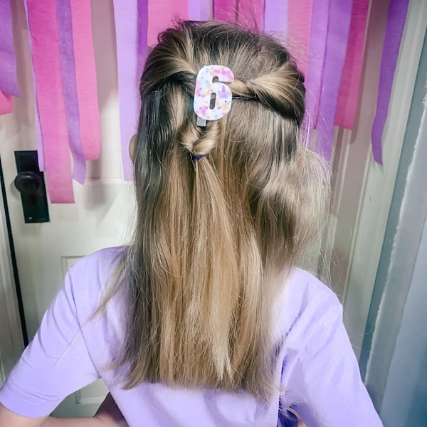 Birthday Age Clip for Girls | Number Hair Clip | Glitter Clip | Gifts ...