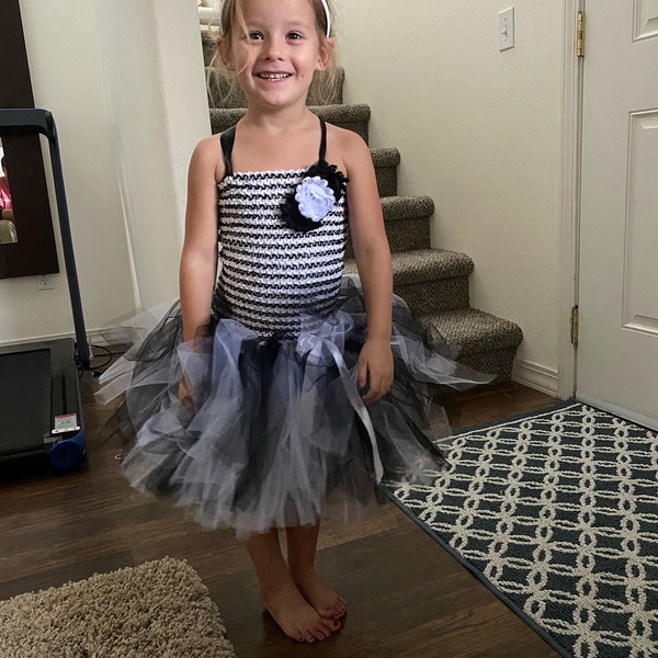 Zebra Dress - Zebra Tutu - Girls Halloween Costume - Black and White ...