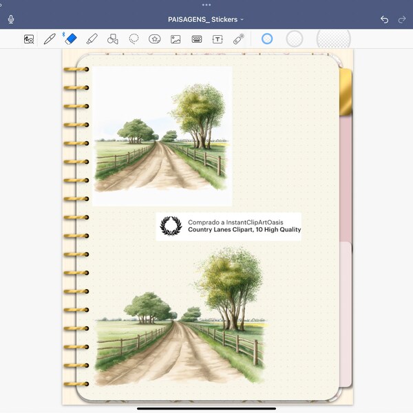 Country Lanes Clipart, 10 High Quality Jpgs, Watercolor Art, Digital ...