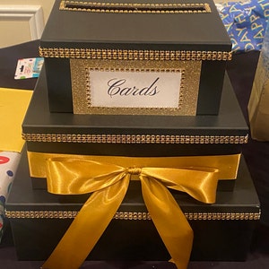 Royal Blue Card Box Centerpiece, Baby Blue Card Box or Birthday Card ...