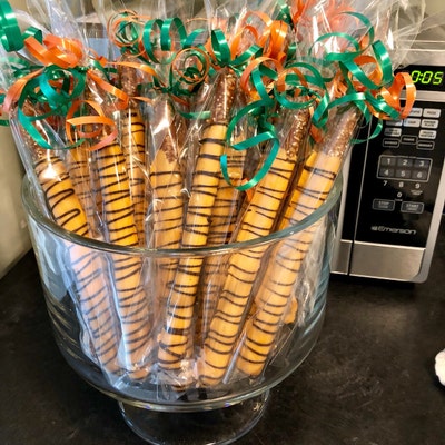 24 Tiger Themed Chocolate Covered Pretzels Tiger Stripes Set of 24 - Etsy