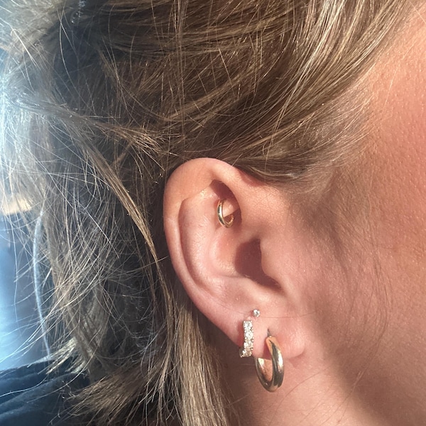 18G Hummingbird Cartilage Hoop Earring • Upper Helix Earring • Lower ...