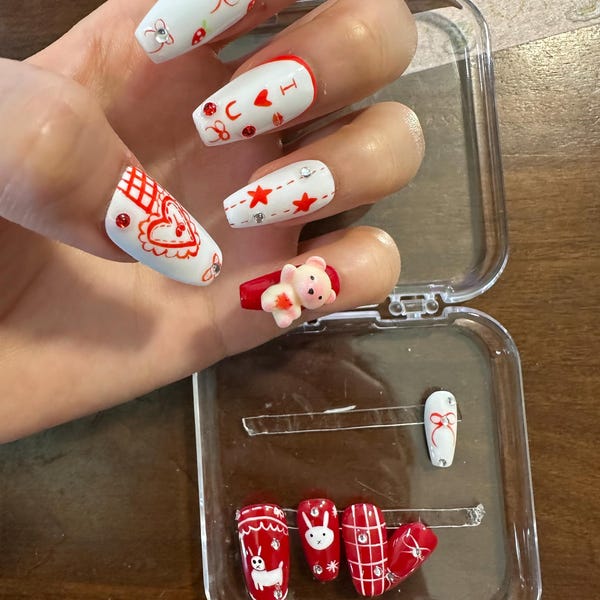 Gamer Pink and Purple Press on Nails - Gamer Girl - Kawaii - Retro ...