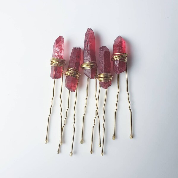 Frosted Red Quartz Crystal Spike Beads Crystal Points Raw Quartz Long ...