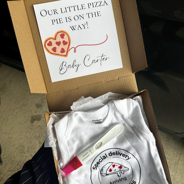 Pizza Pregnancy Announcement Box for Husband – “special Delivery” Baby ...