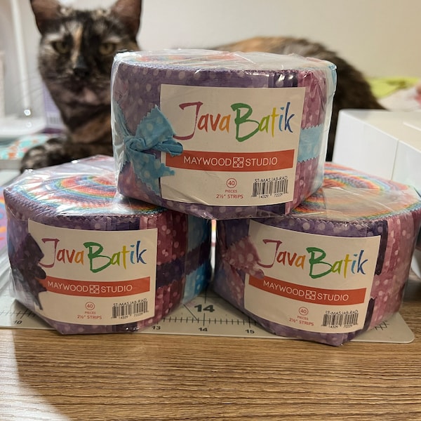 Java Batiks Rainbow Polka Dots Green Blue Yellow Orange Pink Batik ...