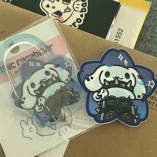 Cherry Blossom Cutie Goth Cinnamon Bunny Acrylic Carabiner Keyring ...