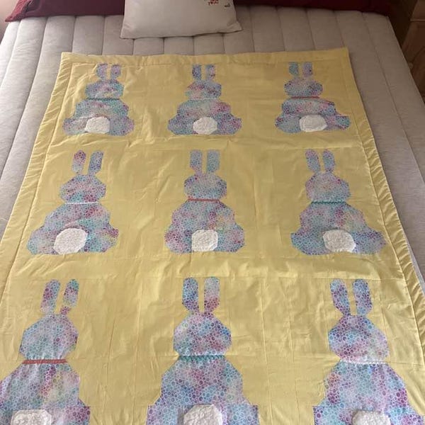 Bunny Rabbit Quilt Pattern | Country Bunnies Quilt Pattern PDF | the ...