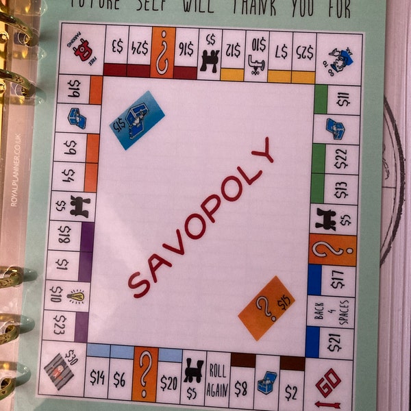 DASHBOARD Savopoly Money Savings 4 Use W Classic/minihappy Planner/tul ...