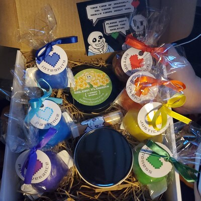 Undertale Gift Set Sugar Scrub, Lip Balm, Candle, and Seven Soul Modes ...
