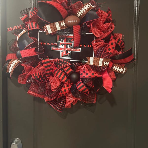 24” Texas Tech University Wreath Red Raiders - Etsy