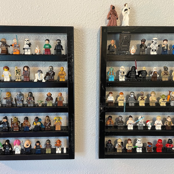 Minifigure Display Shelf - Display up to 40 Minifigs - Solid Wood ...