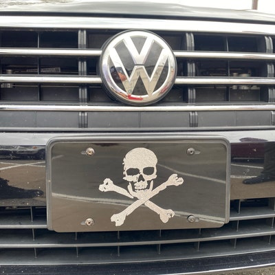 Custom Letter Leaf Crest License Plate Car Tag Diamond Etched Engraved ...