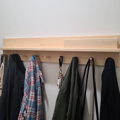Wooden Peg Coat Rack, Entryway Organization - Etsy