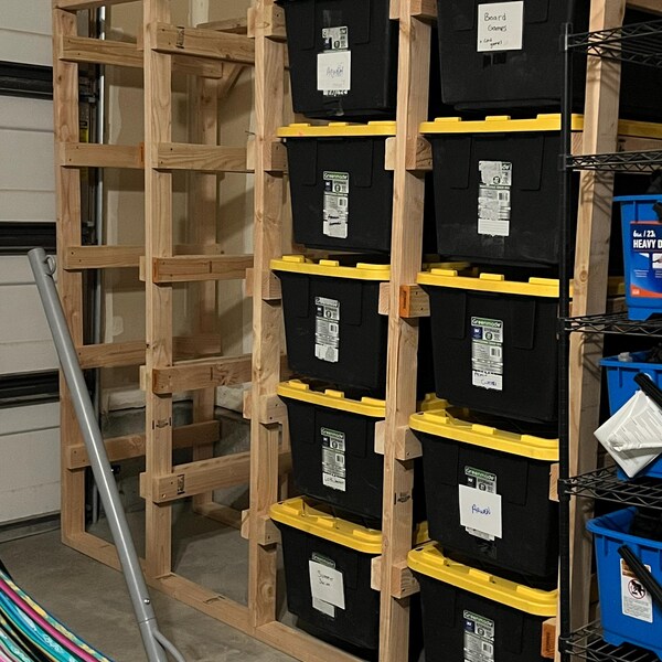 Tote Rack Plans, Bin Storage Rack, Garage Shelves Plans, PDF Download ...