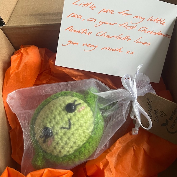 Handmade Crochet Pea in a Pod | Positive Pea | Hap-pea Birthday Gift - Etsy