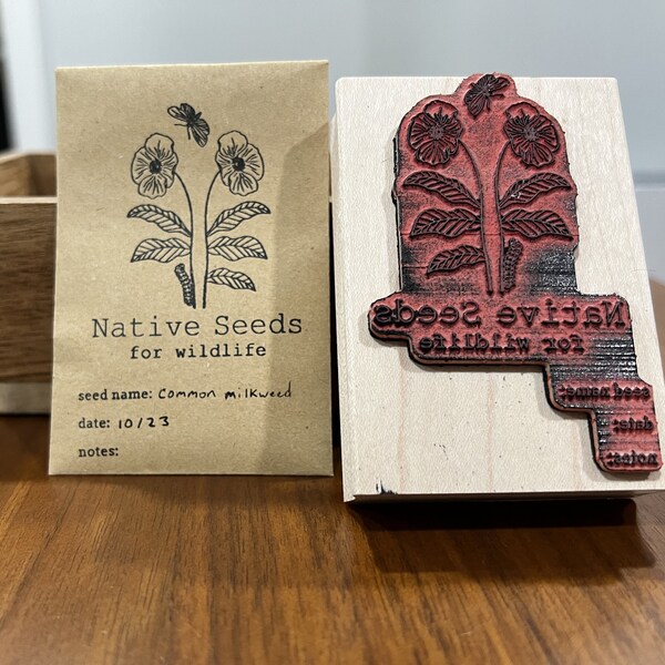 Seed Packet Stamp | Seed Labeling Stamp | Fill in the Blank Rubber ...