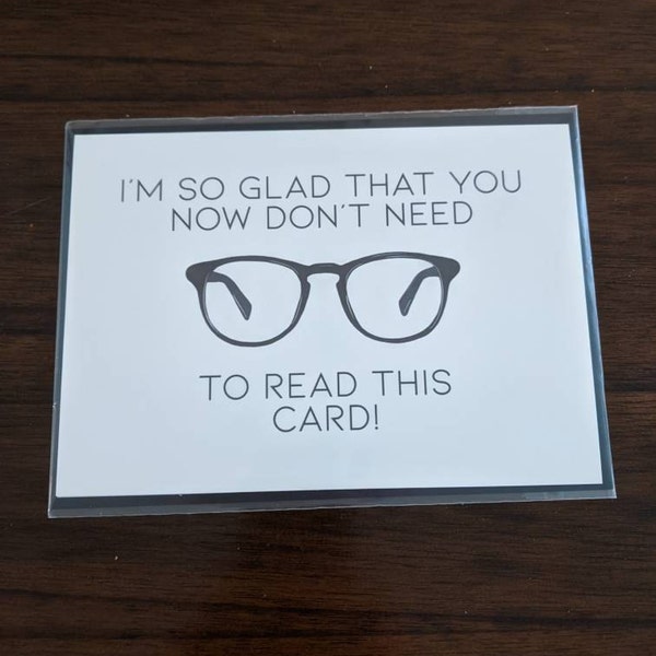 Eye Surgery Card Get Well Soon Card Funny Surgery Card Glasses Card ...