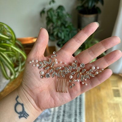 Rose Gold Wire Wedding Crown Boho Rose Gold Halo Hair Vine - Etsy