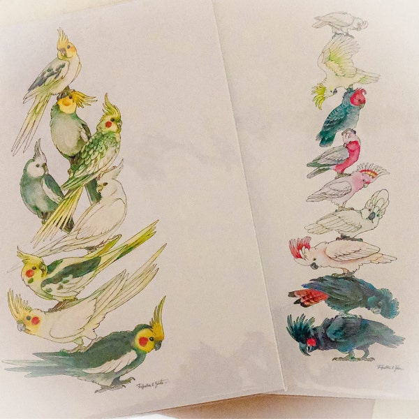 Owl Stack Painting Print - Wall Art, Bird Stack, Barn Owl, Barred Owl ...