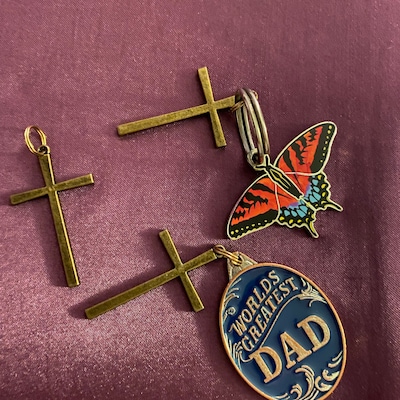 6 Pcs per Pack 30x14mm Cross Cut Out Pendant Gold Bronze or - Etsy