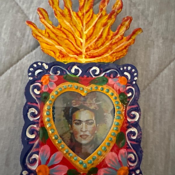Sacred Heart Mexican Folk Art Mirror, 15x17 - Etsy