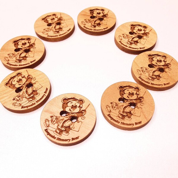 Custom Wooden Buttons - Your Shop Name or Logo - 10 Buttons - Etsy