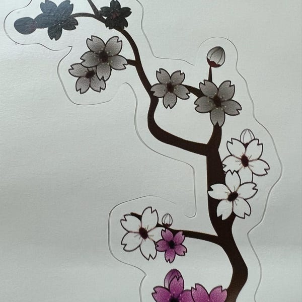 Sakura Asexual Sticker, Waterproof Ace Pride, Ace Sticker, Subtle Pride ...