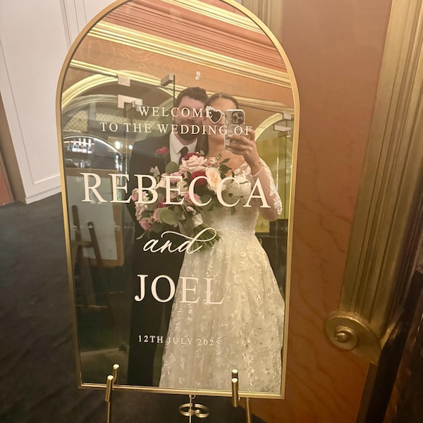 Elegant Wedding Mirror Decal for Welcome Sign Welcome to Our Wedding ...