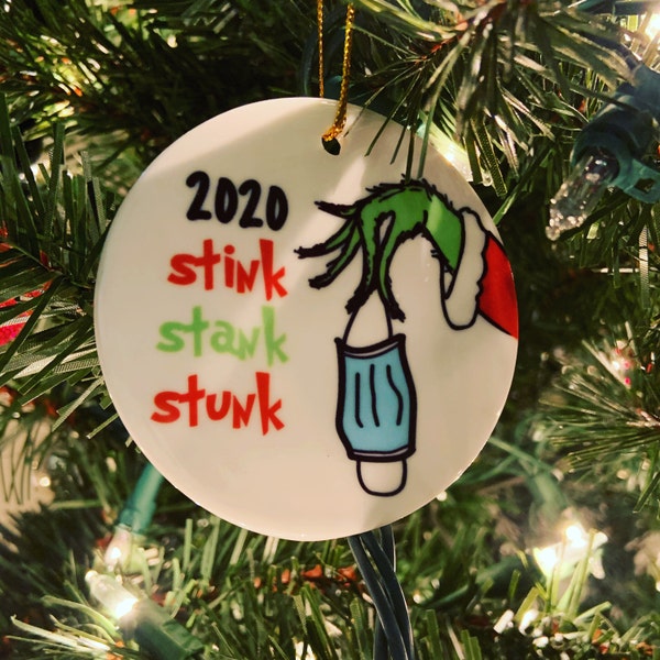 Grinch Hand Christmas Ornament, COVID Grinch, Grinch Ornament, COVID ...