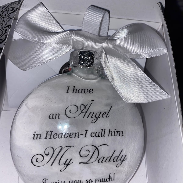 Dad Memorial Ornament Christmas Angel in Heaven I Call Him Dad Parent ...