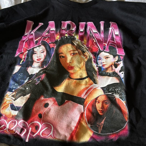 Aespa Karina Retro 90s Bootleg Tee - Aespa Shirt - Kpop Shirt - Kpop ...