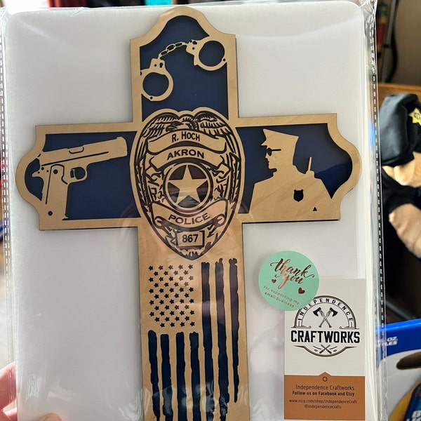 Customizable Police Cross, Law Enforcement, Memorial - Etsy