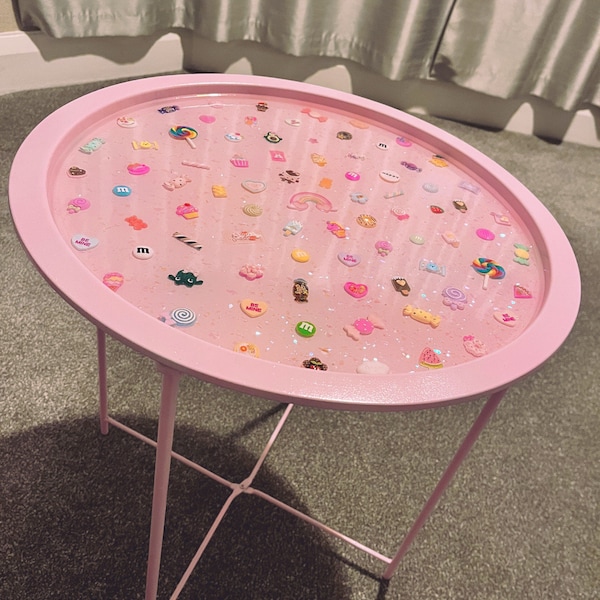 Pink Candy Table, Pink Coffee Table, Epoxy Side Table - Etsy