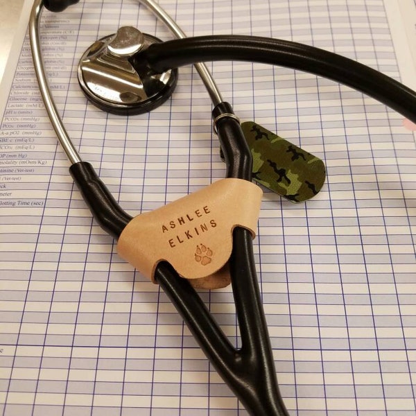 Personalized Leather Cardiologist Stethoscope ID Tag: Custom Medical ...