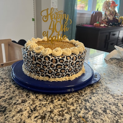 Leopard Print Edible Cake Wrap or Tropical Flowers Cake Topper - Etsy