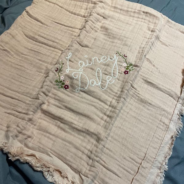 Personalized Embroidered Baby Receiving Blanket, Baby Blanket With Name ...